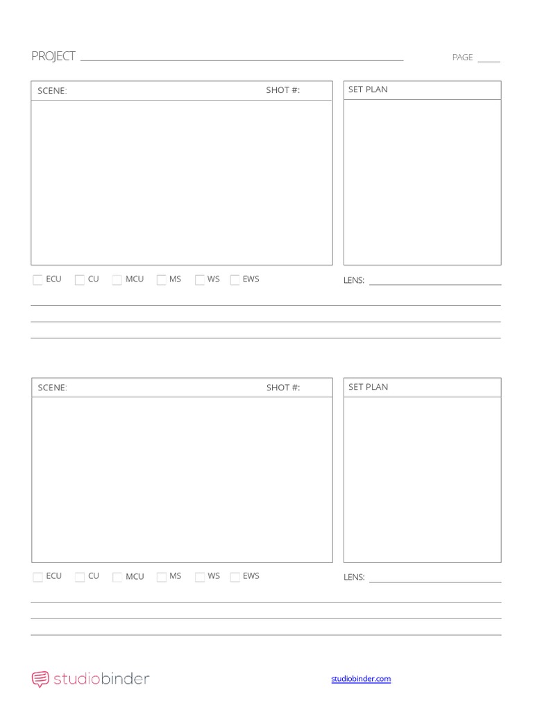 A4 Storyboard Template - 2-Panel - Portrait - StudioBinder | PDF