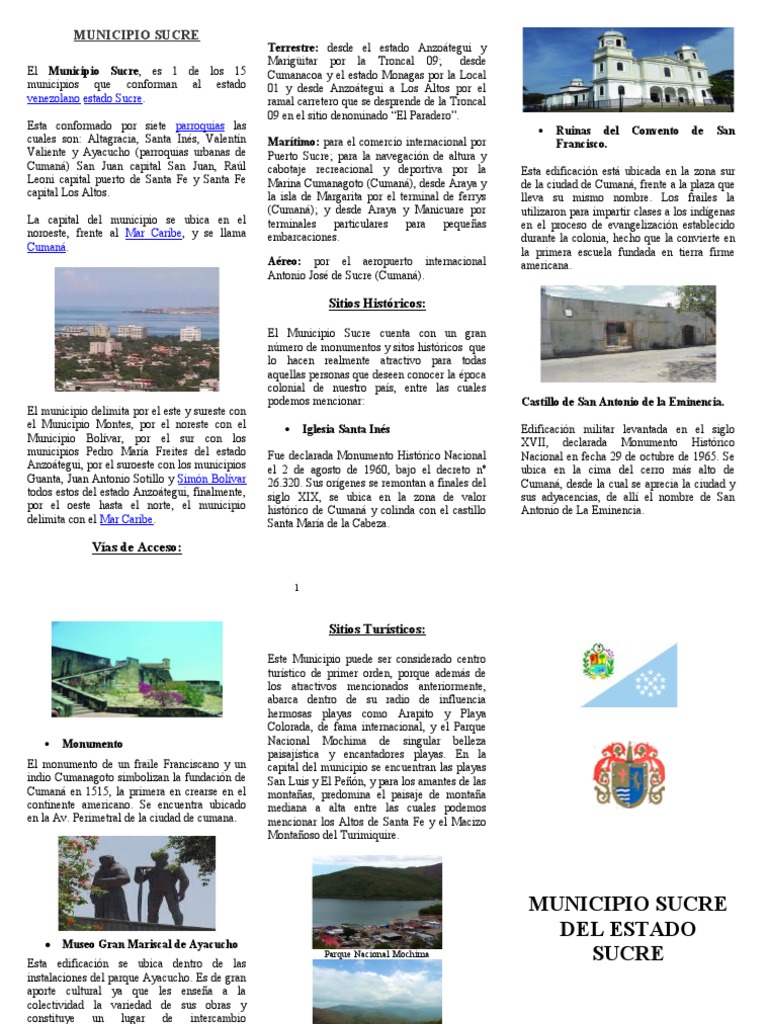 Tríptico Municipio Sucre | PDF