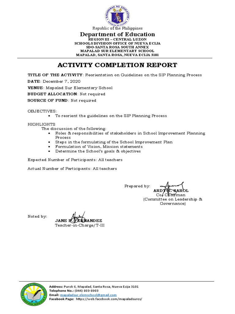 Department of Education: Republic of The Philippines | PDF