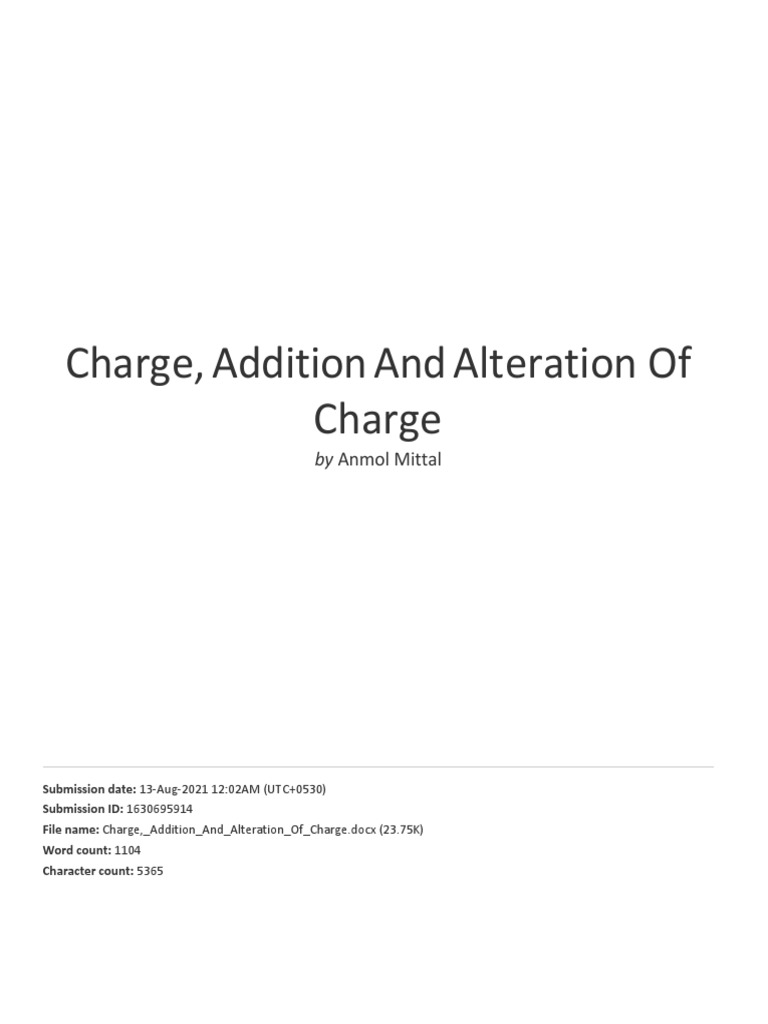Charge Alteration and Addition Guide | PDF