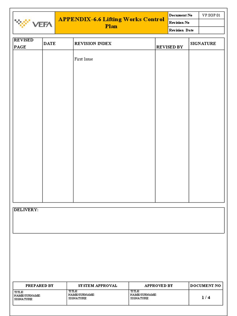 Ek 6.6 Lifting Works Control Plan | PDF | Occupational Safety And ...