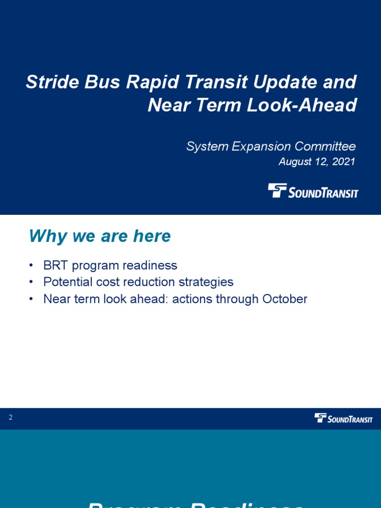 Sound Transit - BRT Program Briefing Presentation - August 12, 2021 ...