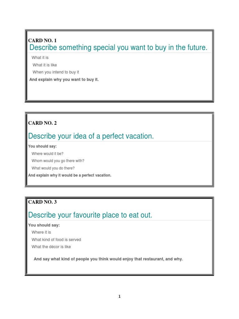 Speaking Card B1 | PDF