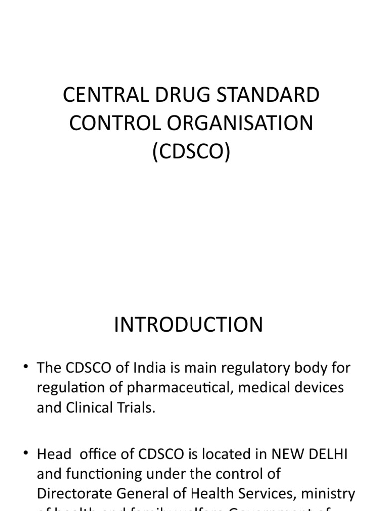 Overview of CDSCO Functions and Structure | PDF | Clinical Trial ...