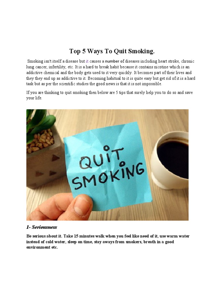 5 Tips To Quit Smoking | PDF | Smoking Cessation | Nicotine