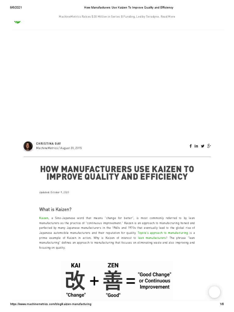 How Manufacturers Use Kaizen To Improve Quality and Efficiency | PDF ...