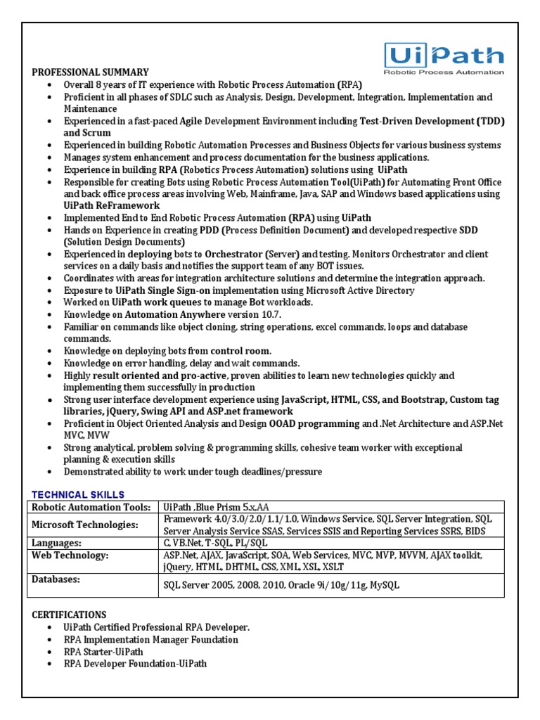 Professional Summary: Technical Skills | PDF | Ajax (Programming) | Web Service