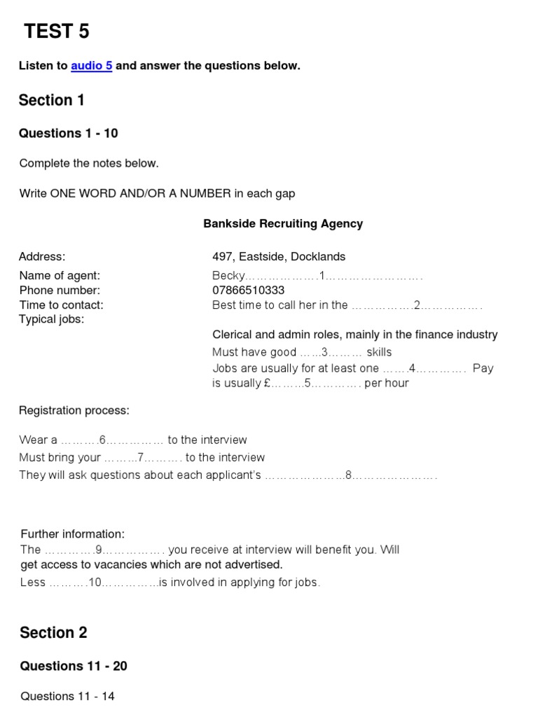 IELTS Listening 1 | PDF | Wildfire | International English Language ...