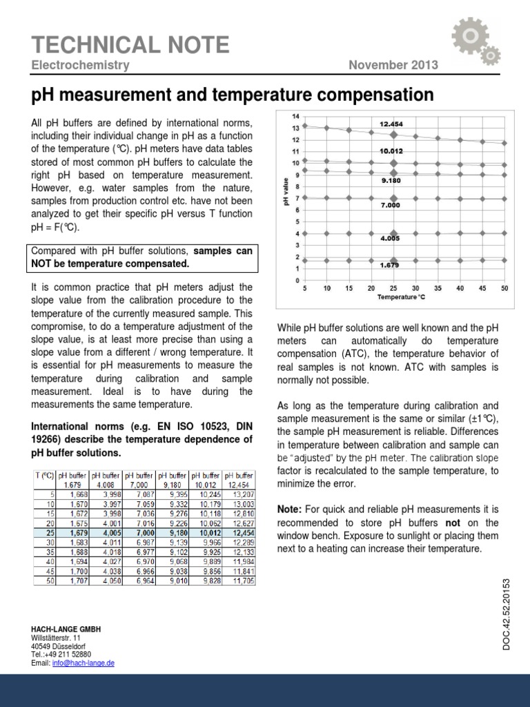 Technical Note: PH Measurement and Temperature Compensation | PDF | Ph ...