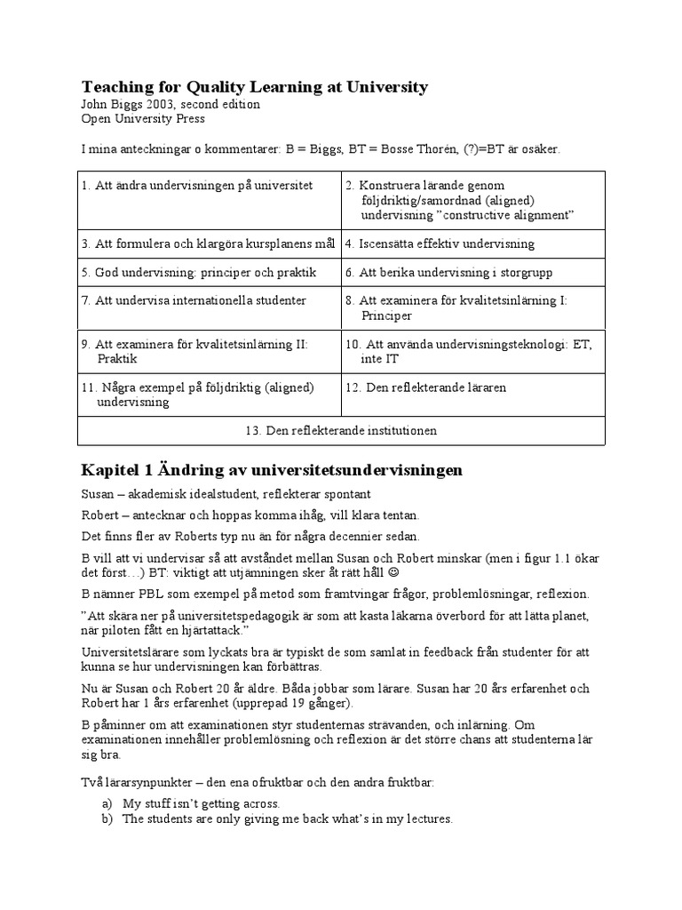 Sammanfattning Biggs | PDF