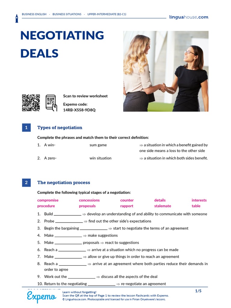 Negotiating Deals: Types of Negotiation | PDF | Negotiation | Communication
