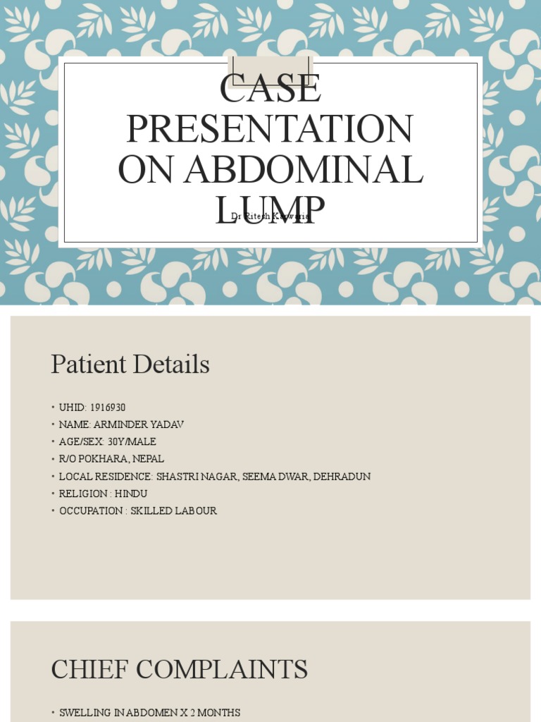 Case Presentation | Download Free PDF | Abdomen | Constipation