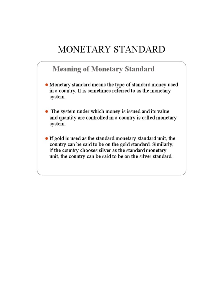 Monetary Standard CHP 3 | PDF | Money | Currency