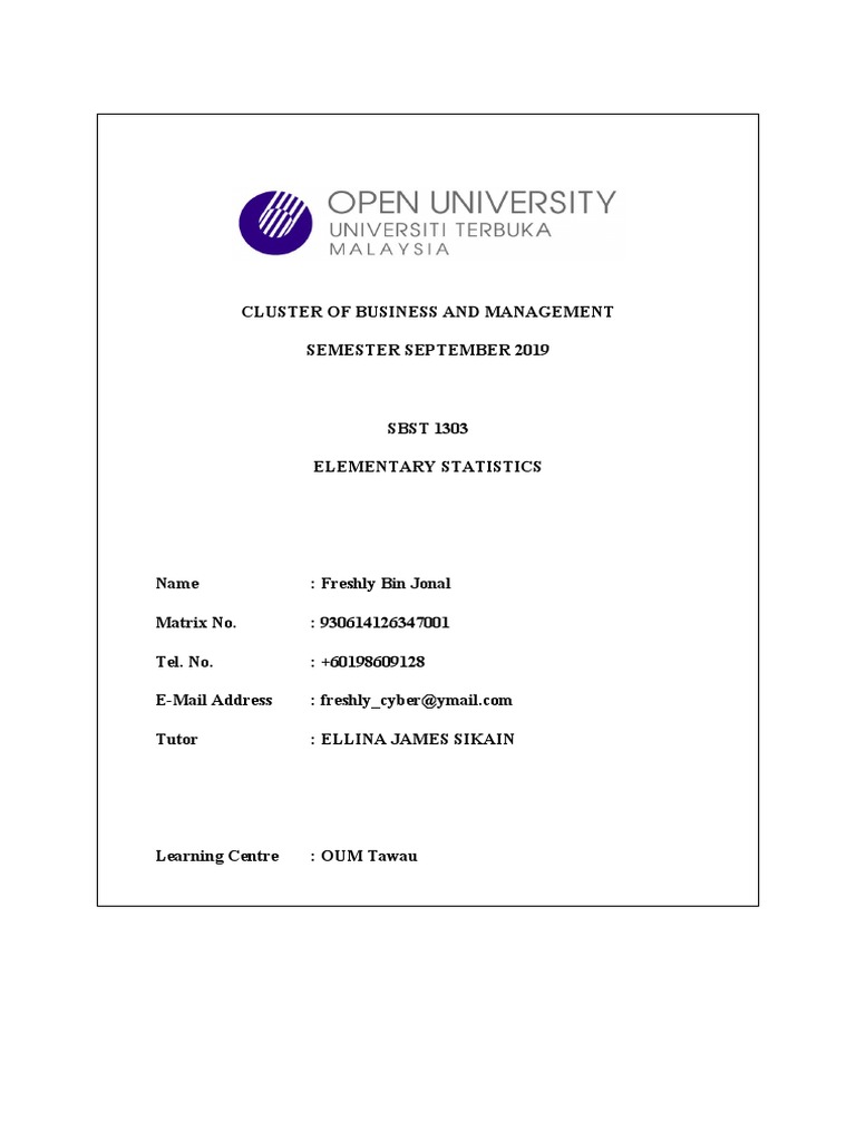 SBST 1303 Assigment | PDF | Mathematics | Statistics