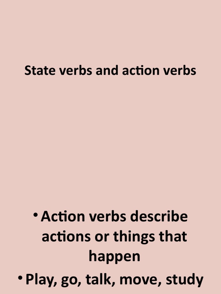 State Verbs and Action Verbs | PDF