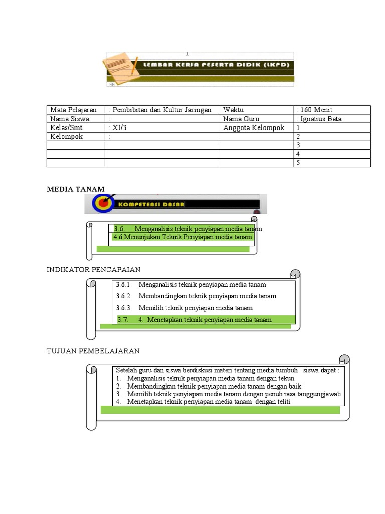 LKPD Instrumen Penilaian Revisi | PDF
