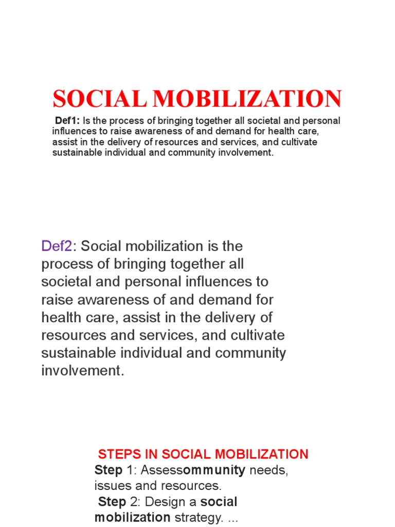 Social Mobilization | PDF | Community | Sustainability