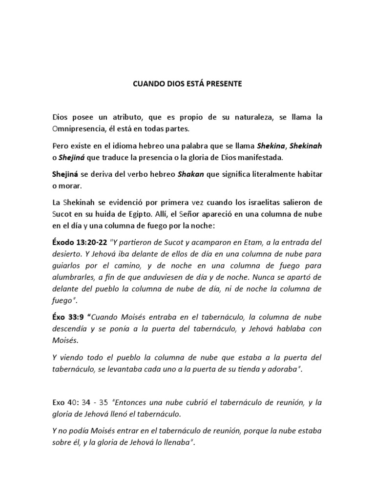 Cuando Dios está presente | PDF | Moisés | Arca de la Alianza