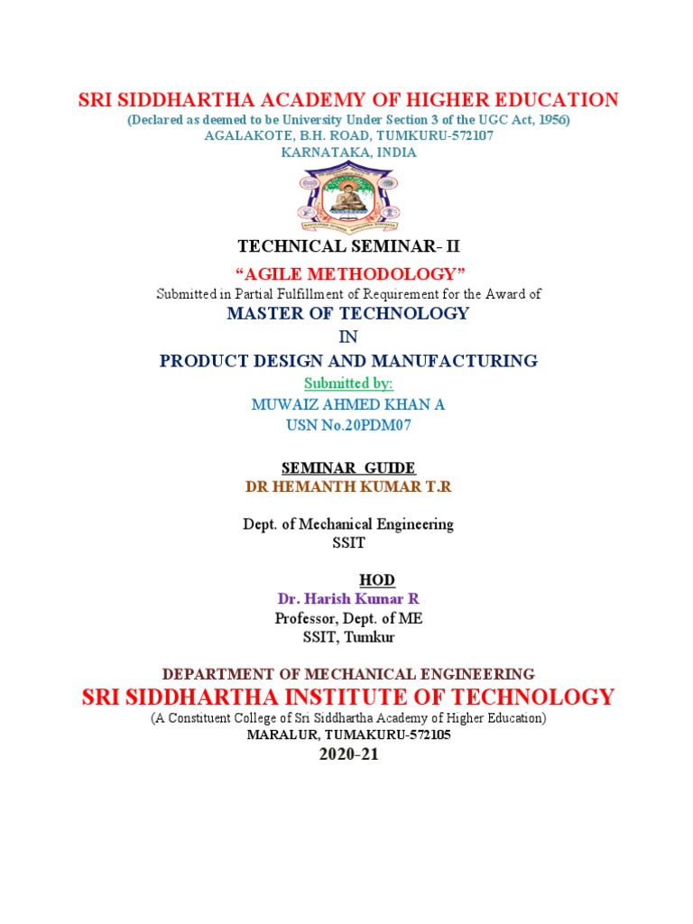 Sri Siddhartha Academy of Higher Education | PDF | Agile Software ...