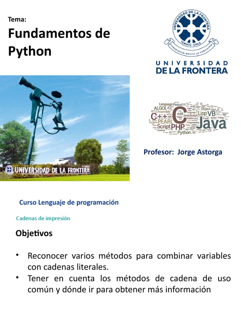Clase 16 Fundamentos De Python 1 Pdf Cadena Informática Python Lenguaje De Programación