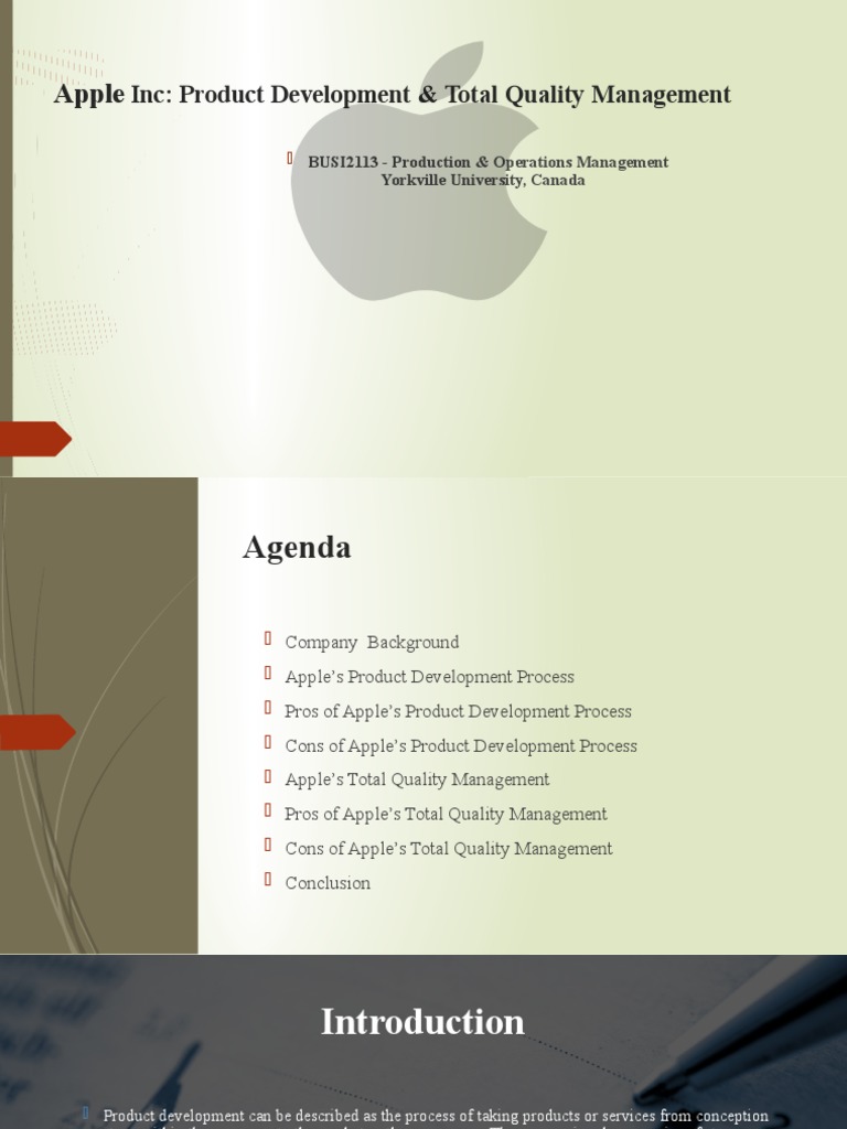 Powerpoint Presentation Apple Inc | PDF | Apple Inc. | Quality Management