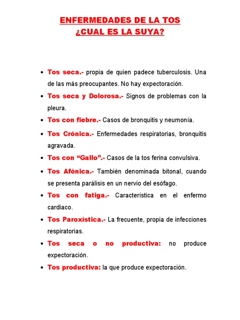 Enfermedades de La Tos | PDF