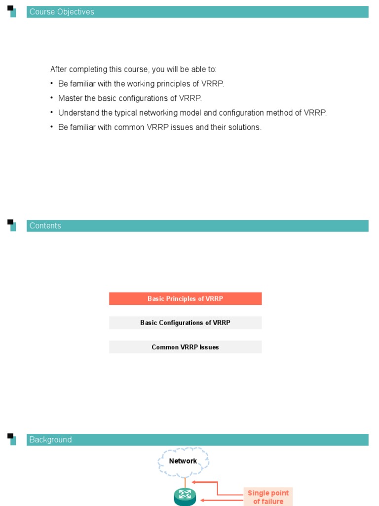 28.reliability Basics - VRRP Principles | PDF | Network Switch | Router (Computing)
