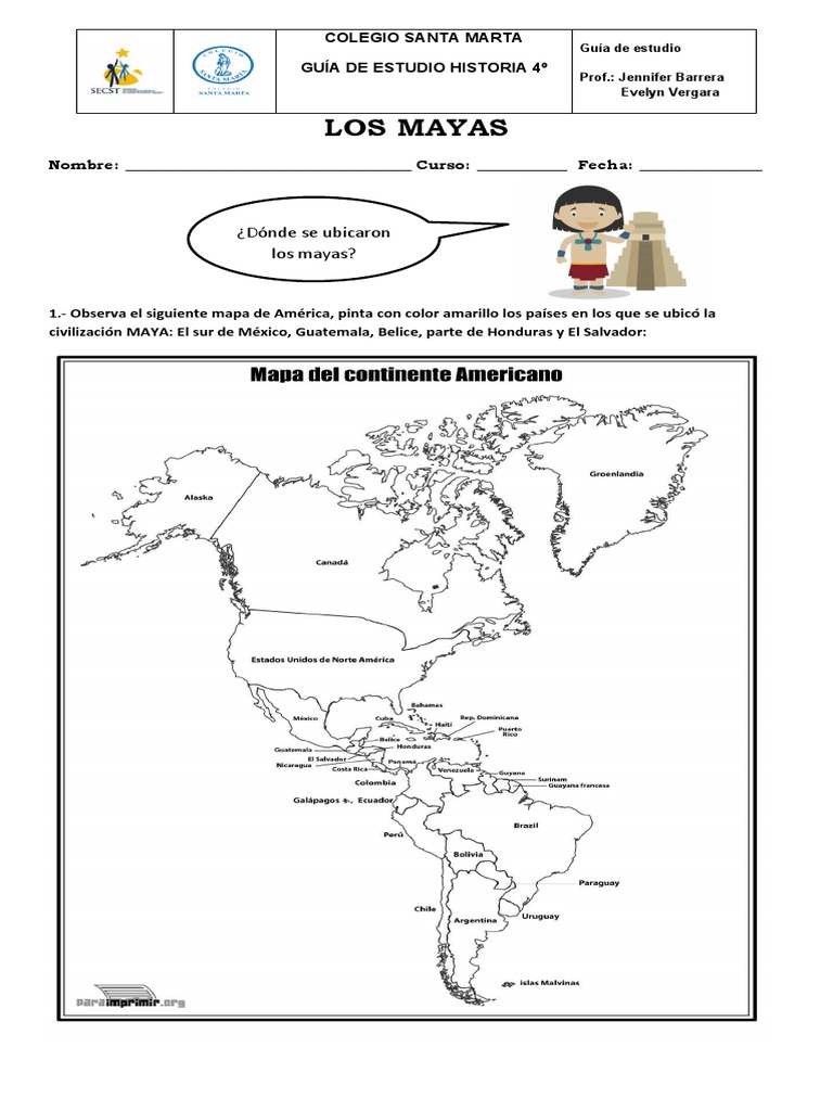 Actividades sobre los mayas para niños | PDF | Civilización maya