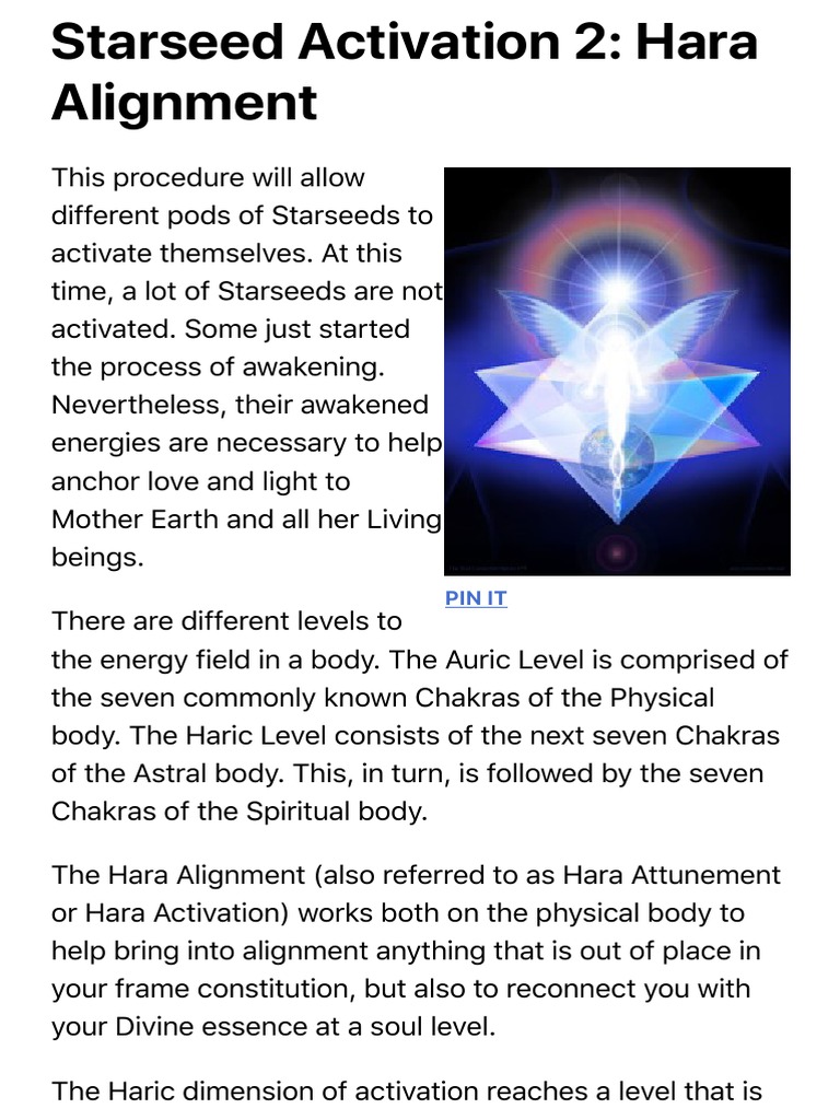 Starseed Activation 2: Hara Alignment - Humanity Healing Network | PDF ...