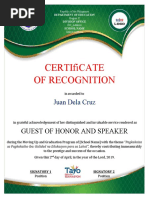 Certificate of Appreciation for Guest Speaker | PDF | Social Science