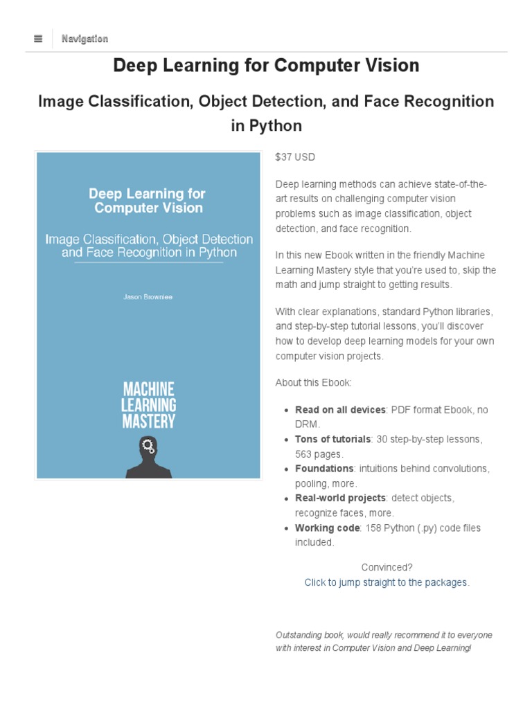 Deep Learning For Computer Vision PDF | PDF | Computers
