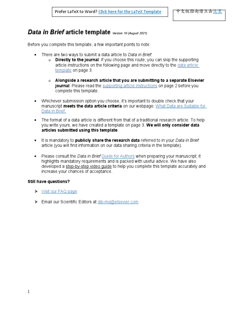 Datainbrief-template | PDF | Academic Publishing | Data