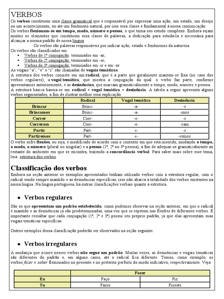 Verbos Pdf Morfologia Linguística