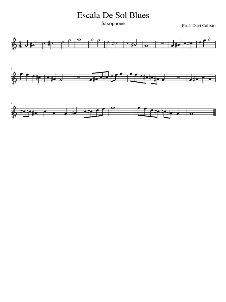 Escala de Sol Blues Sax | PDF