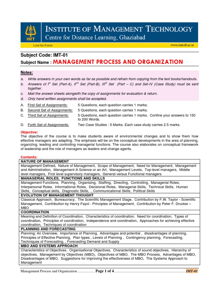 Imt 01 | PDF | Waiting Staff | Organizational Structure
