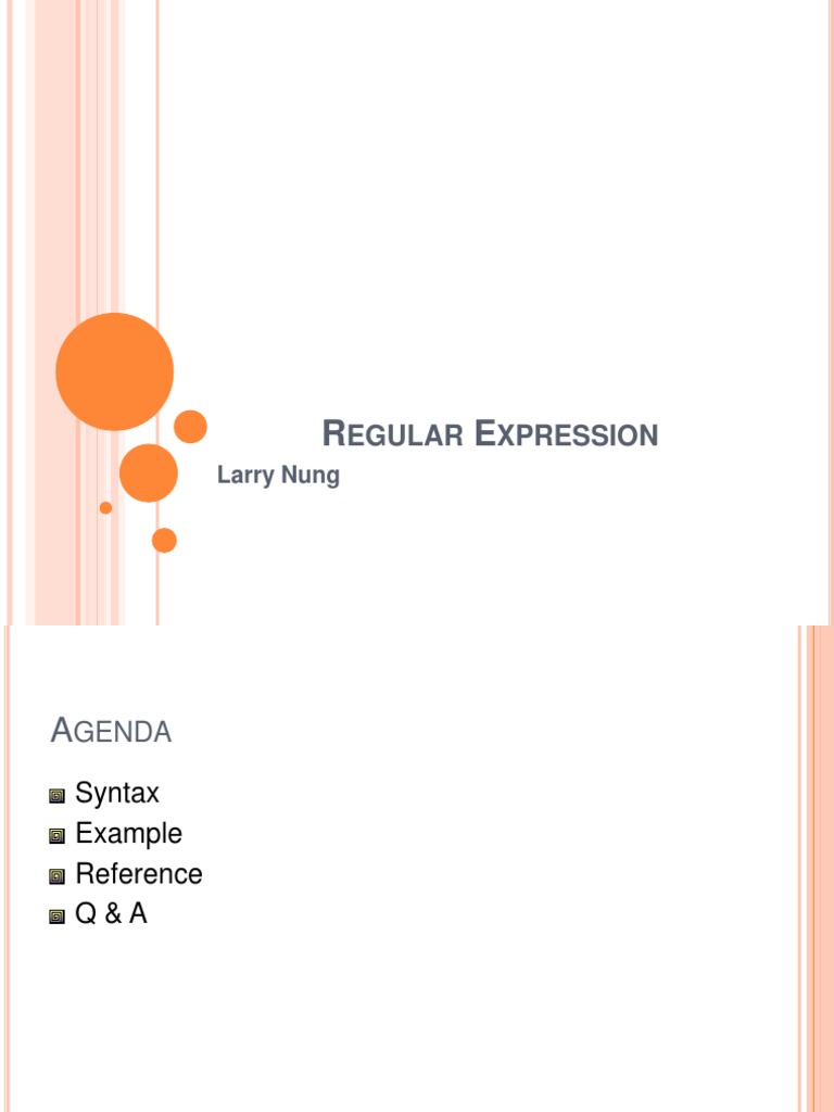 Egular Xpression: Larry Nung | PDF | Regular Expression | Computing