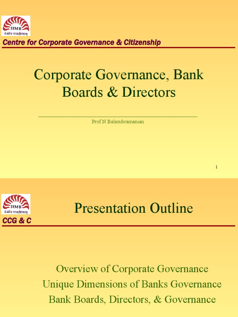 Corporate Governance, Bank Boards & Directors | PDF | Corporate ...
