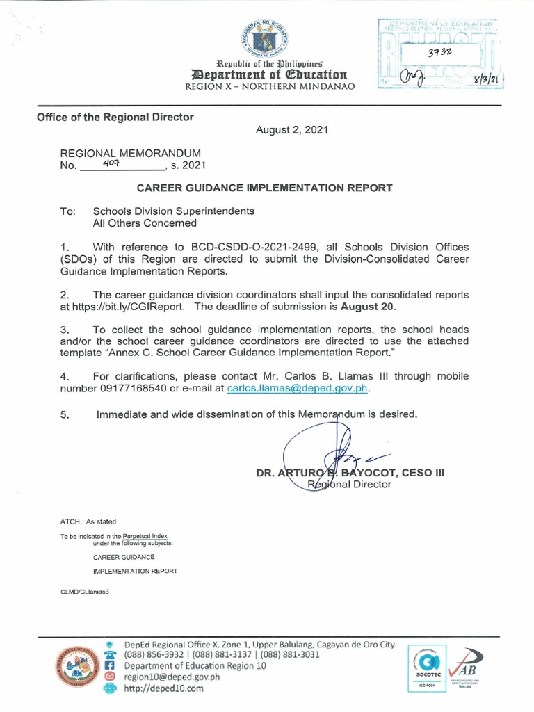 Career Guidance Implementation Report | PDF