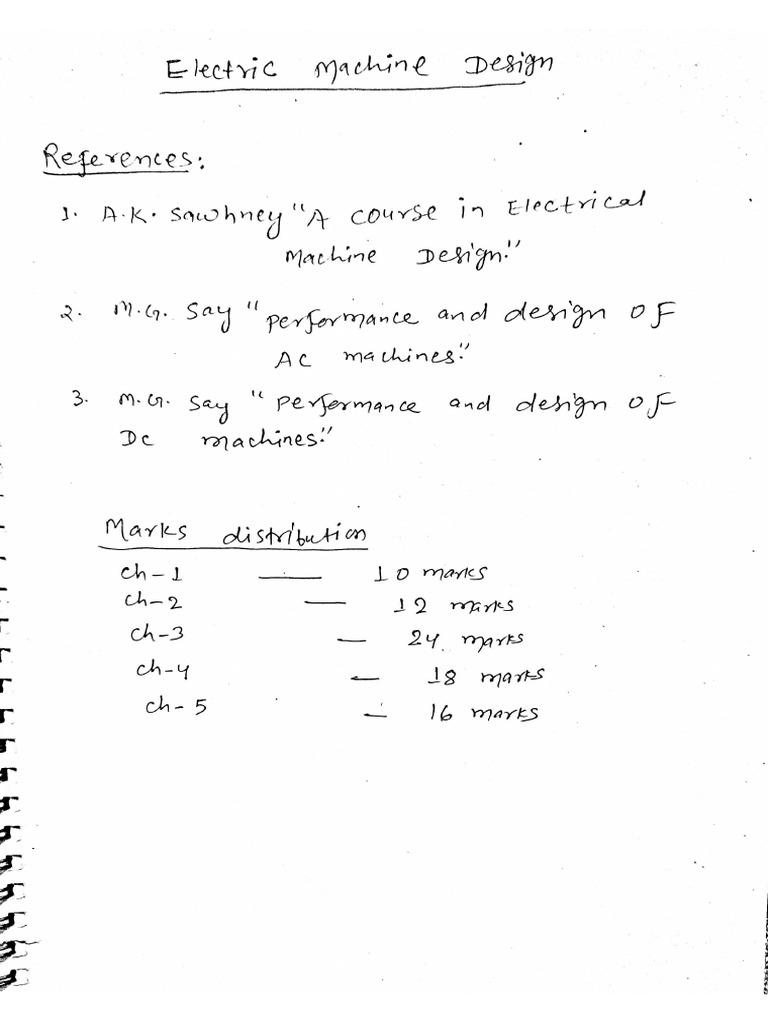Electric Machine Design CH 1 | PDF