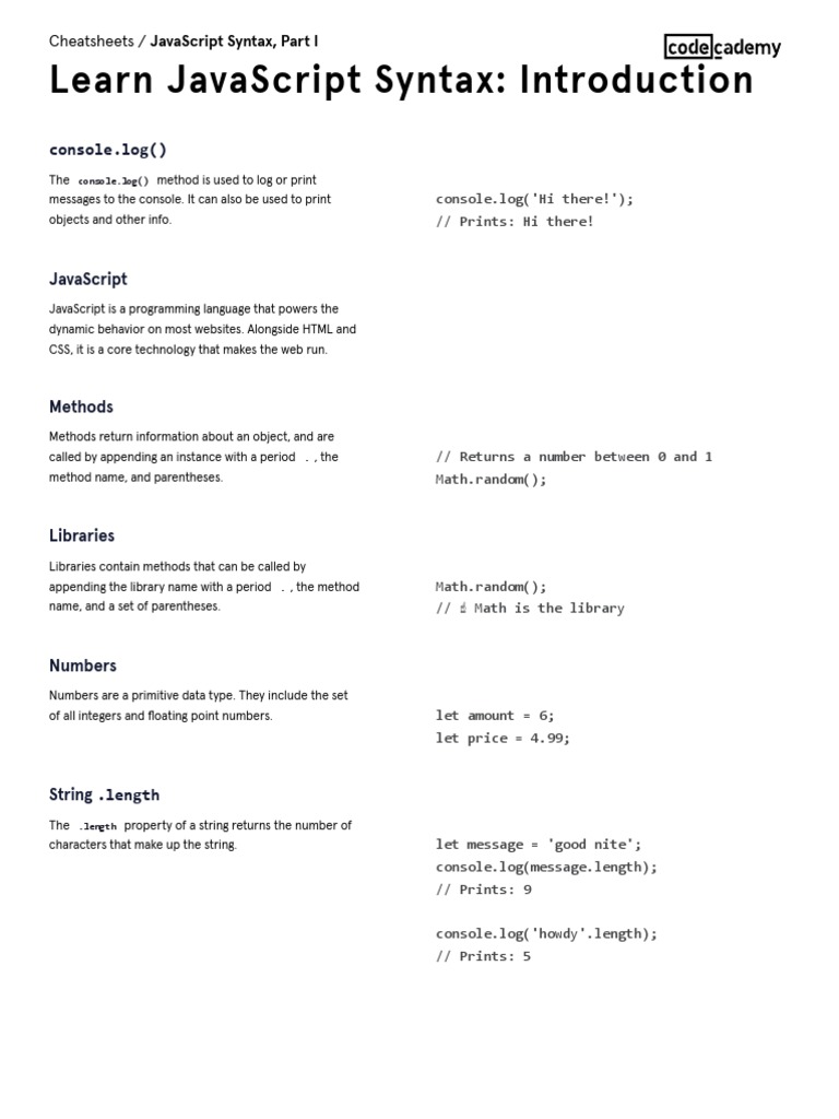 JavaScript Syntax, Part I - Learn JavaScript Syntax - Introduction ... JavaScript Syntax, Part I - Learn JavaScript Syntax - Introduction ...