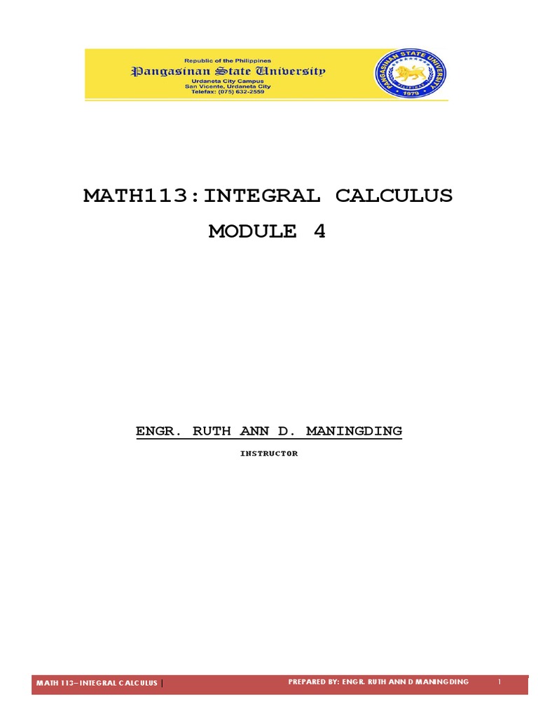 MODULE 4 Part 2-Integral Calculus - Updated | PDF | Volume | Calculus