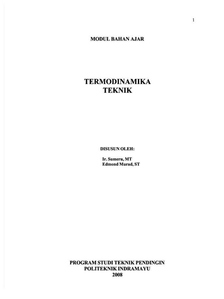 Modul Termodinamika Teknik Pendingin | PDF | Teknologi & Rekayasa