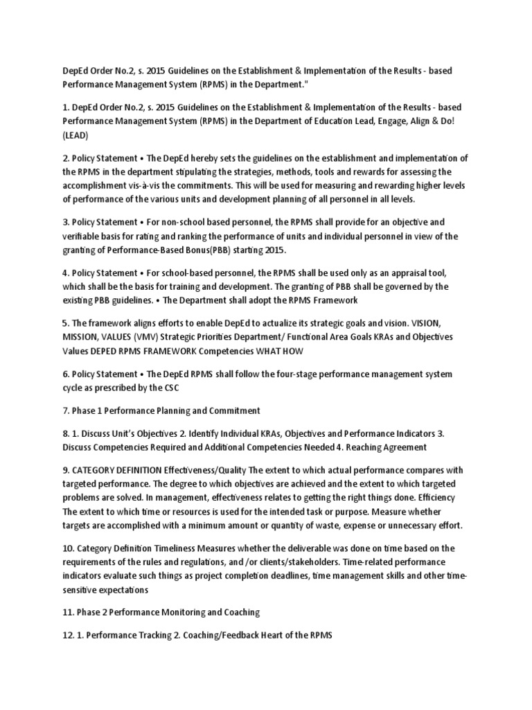 DepEd Order No.-Wps Office | PDF | Goal | Performance Appraisal