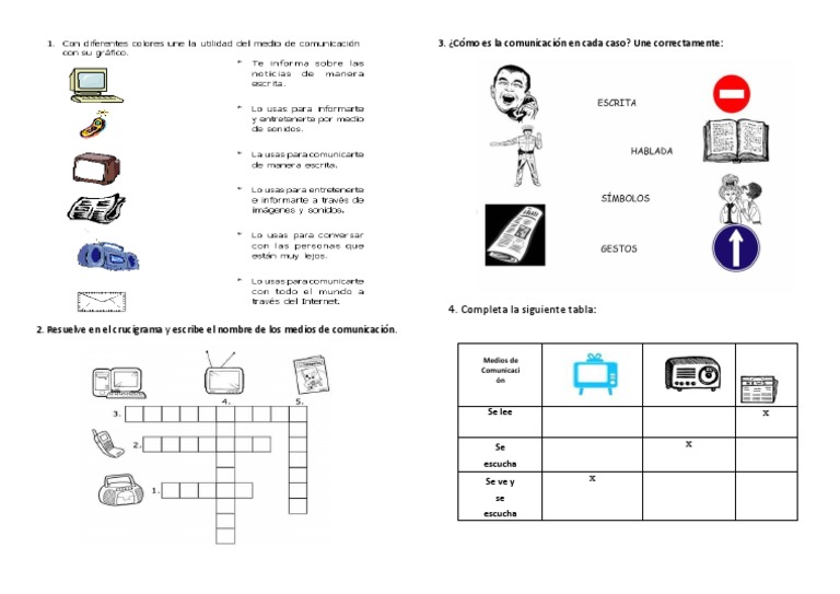 GUÌA PARA IMPRIMIR Medios de Comunicación | PDF