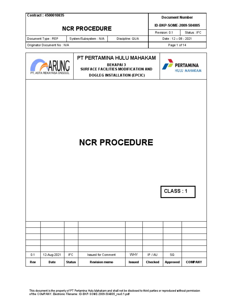 NCR Procedure | PDF | Welding | Construction