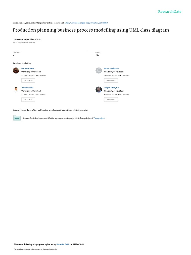 Production Planning Business Process Modelling Using UML Class Diagram ...