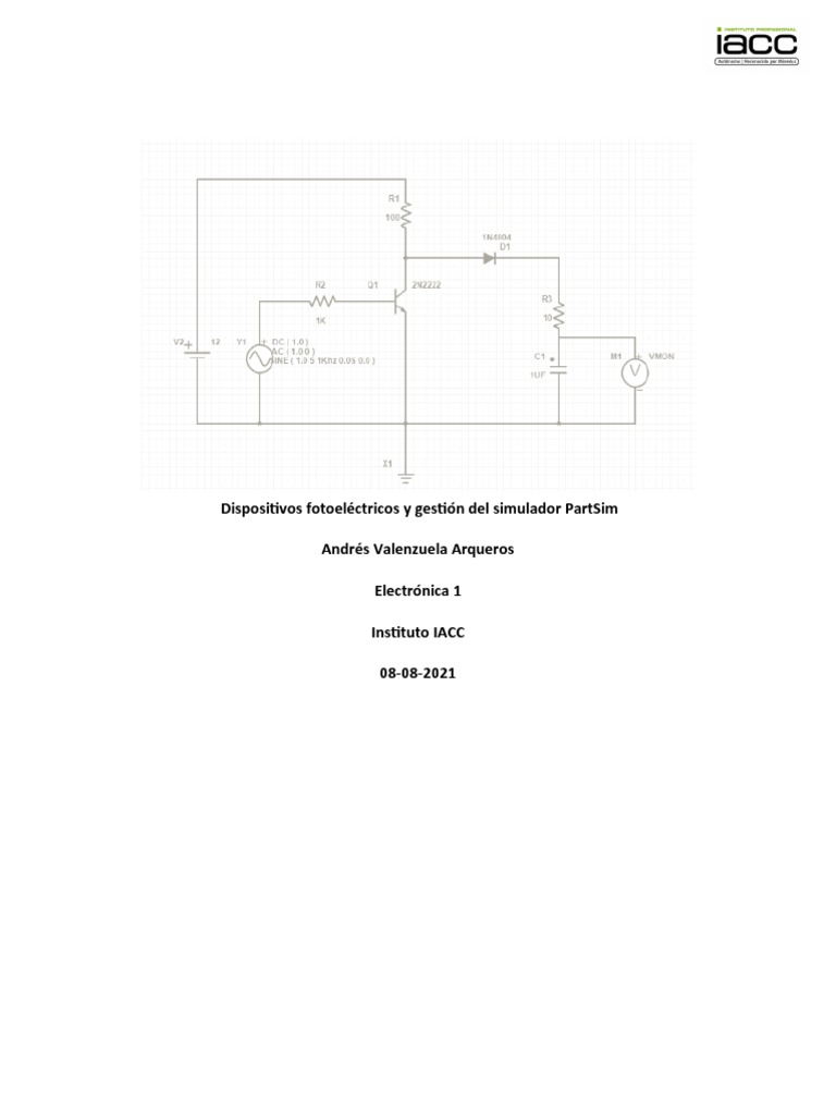 Simulación PartSim y Células Fotoeléctricas | PDF | Electrónica | Transistor de unión bipolar