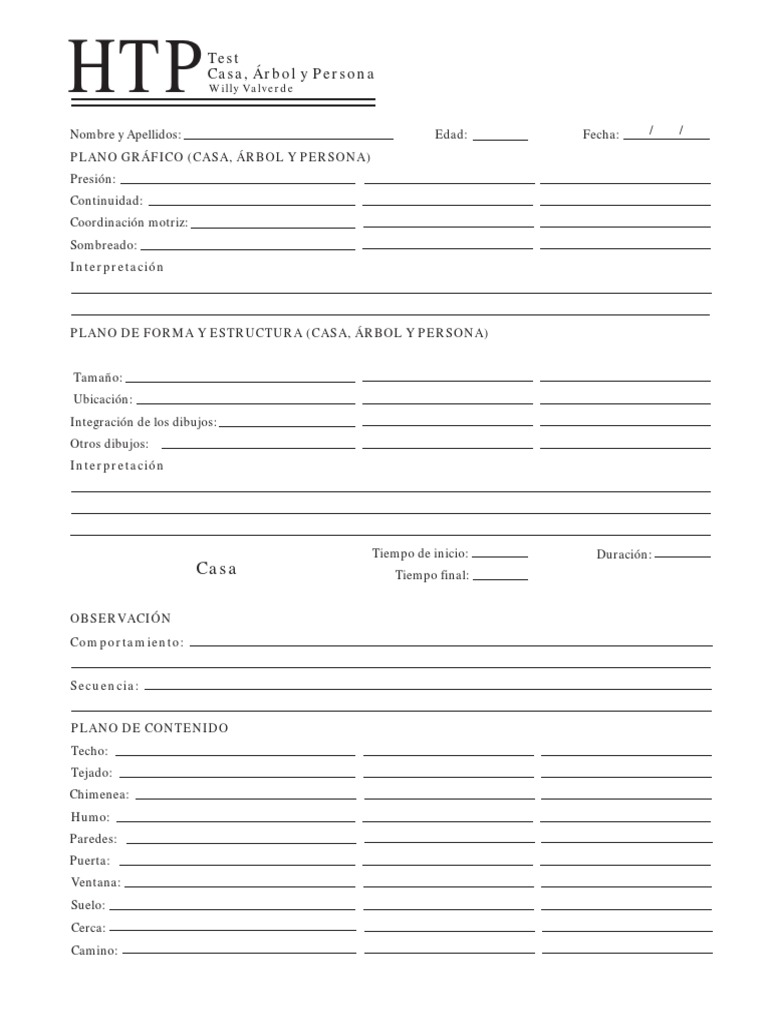 Test HTP Protocolo | PDF