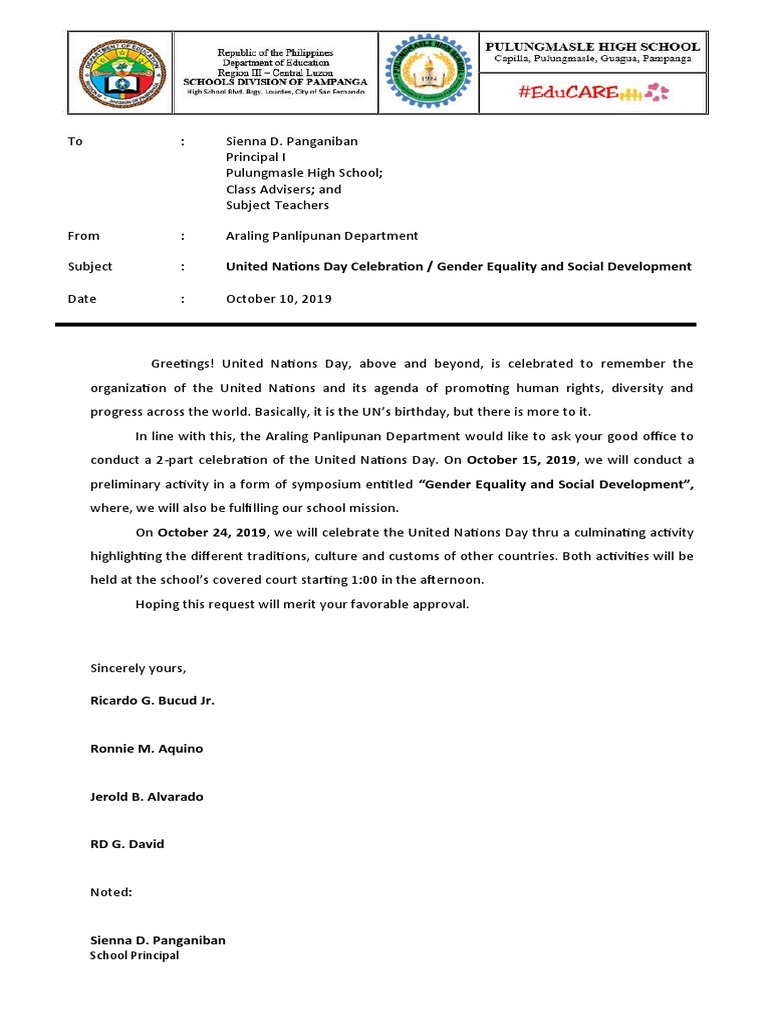 United Nations Day Celebration / Gender Equality and Social Development ...