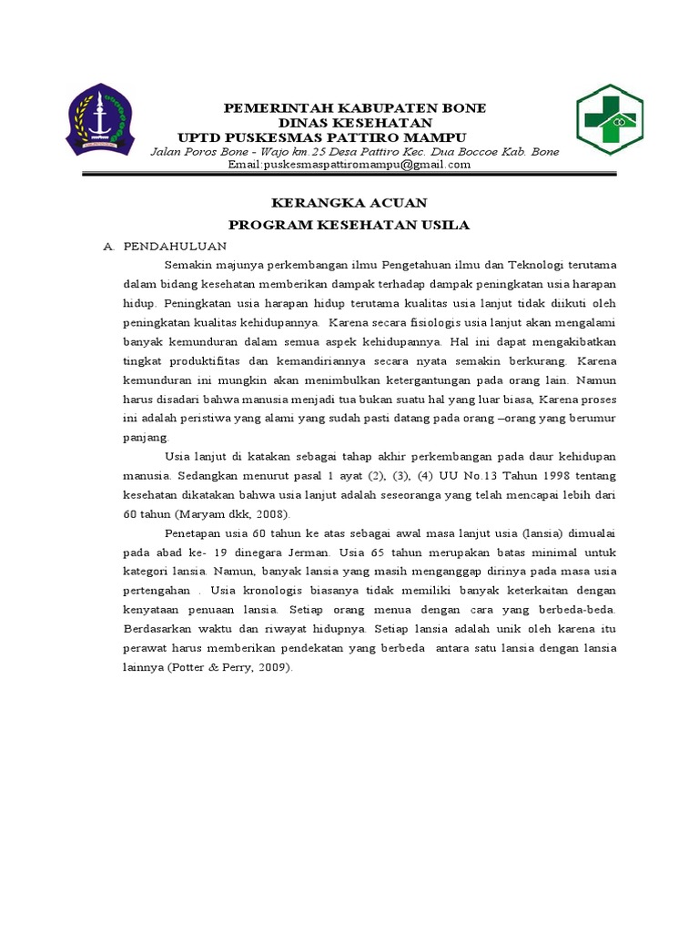 Kak Program Usila, Posyandu & Pemantauan 2019 | PDF